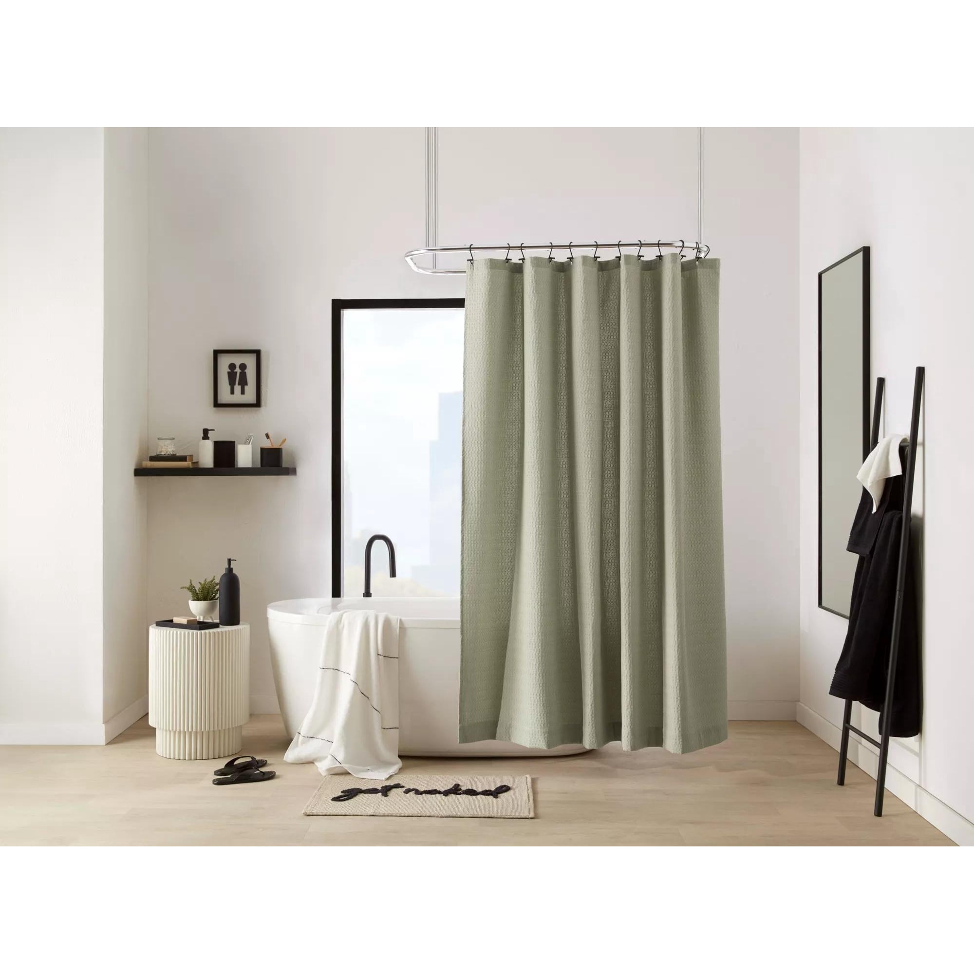 Click here for Bouclair Green Waffy Shower Curtain 72 X 72 In (18... prices
