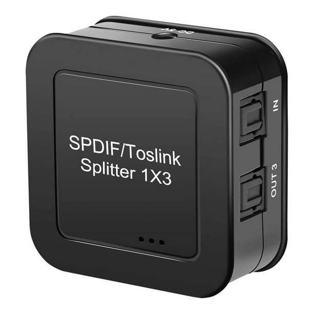 SPDIF/TOSLINK Optical Digital Audio Splitter 1x3 Out Powered Amplifier ...
