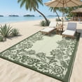 ZACOO 9'x12' Floral & Butterfly Border Outdoor Rug, Waterproof UV ...
