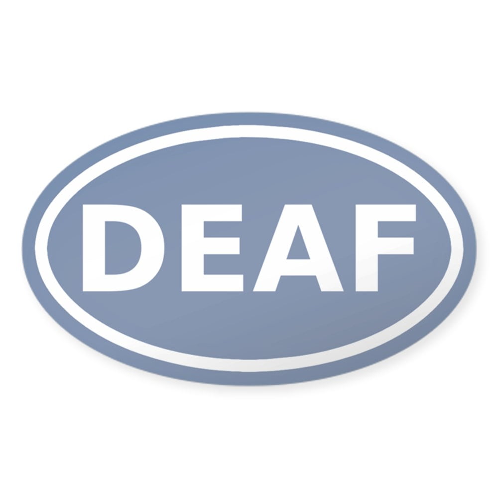 CafePress - DEAF Oval Sticker - Sticker (Oval) - Walmart.com