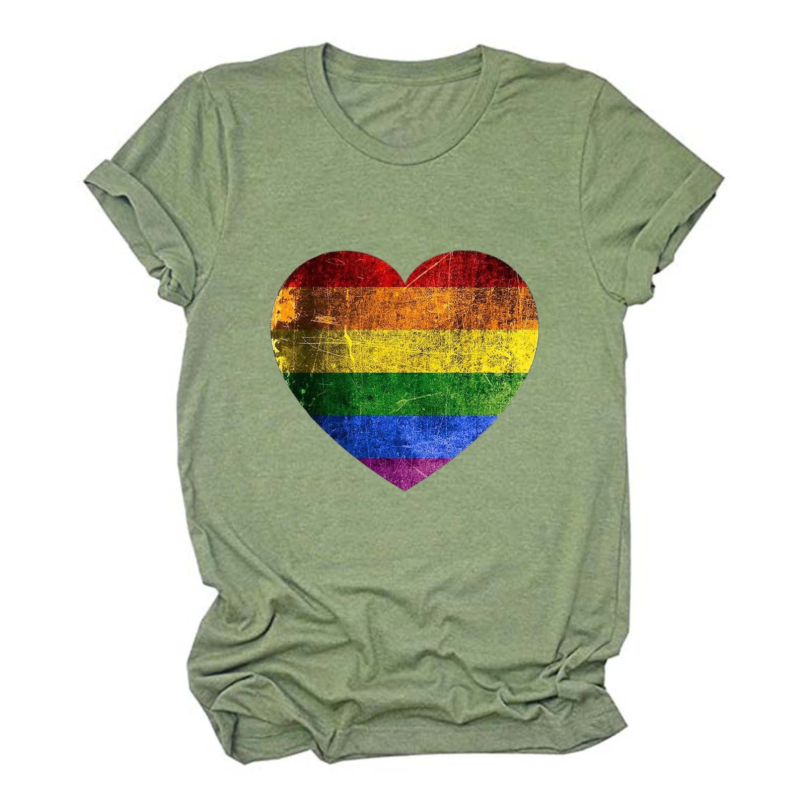 Click here for Topllc Pride Shirts For Women Rainbows Heart Print... prices