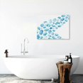 Chilfamy Blue Pebble Scatter Wall Art Canvas Print, Modern Wall Decor ...