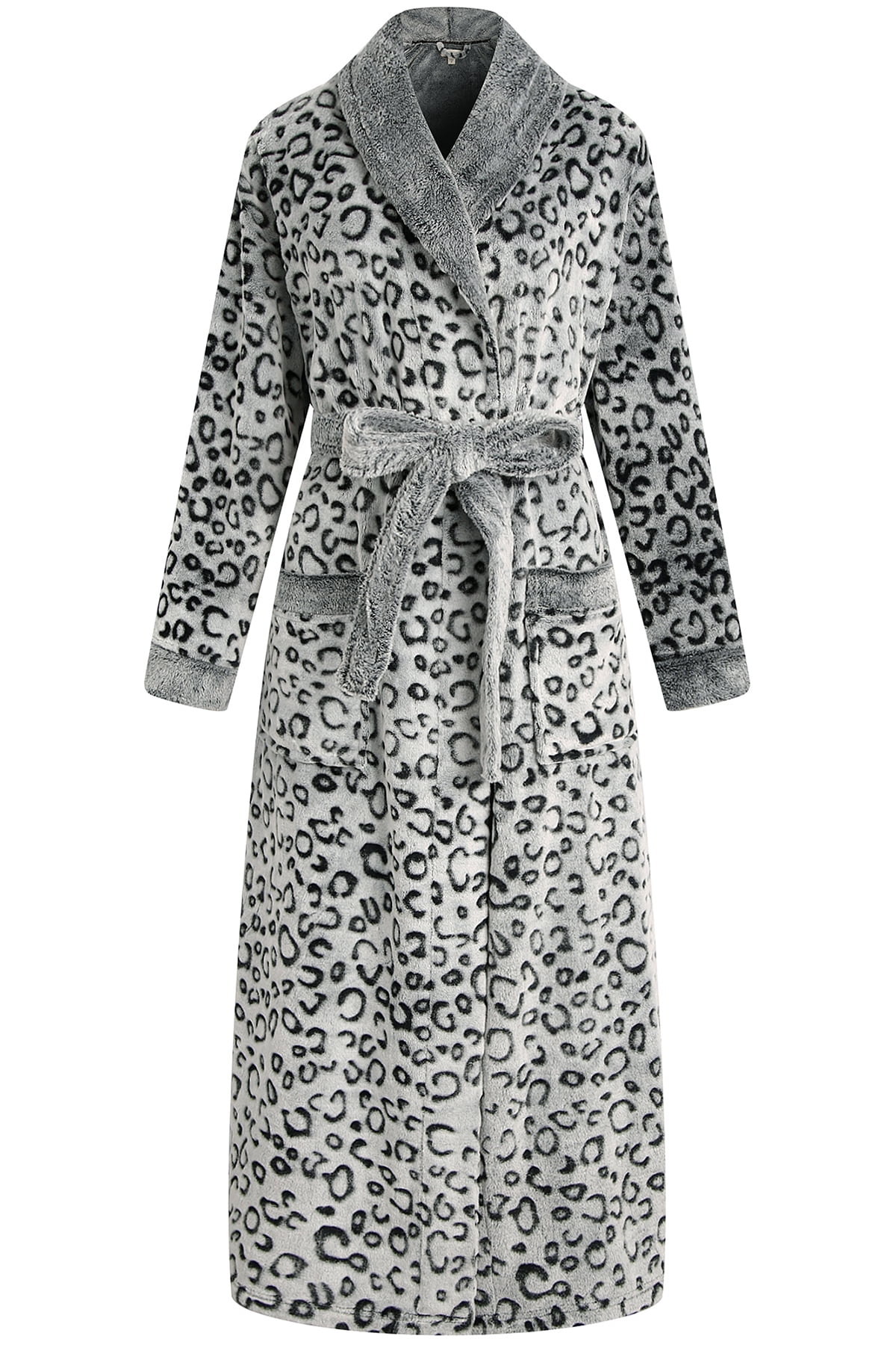 Richie House Women's Long Robe Plush Soft Warm Fleece Elegant Lounger ...