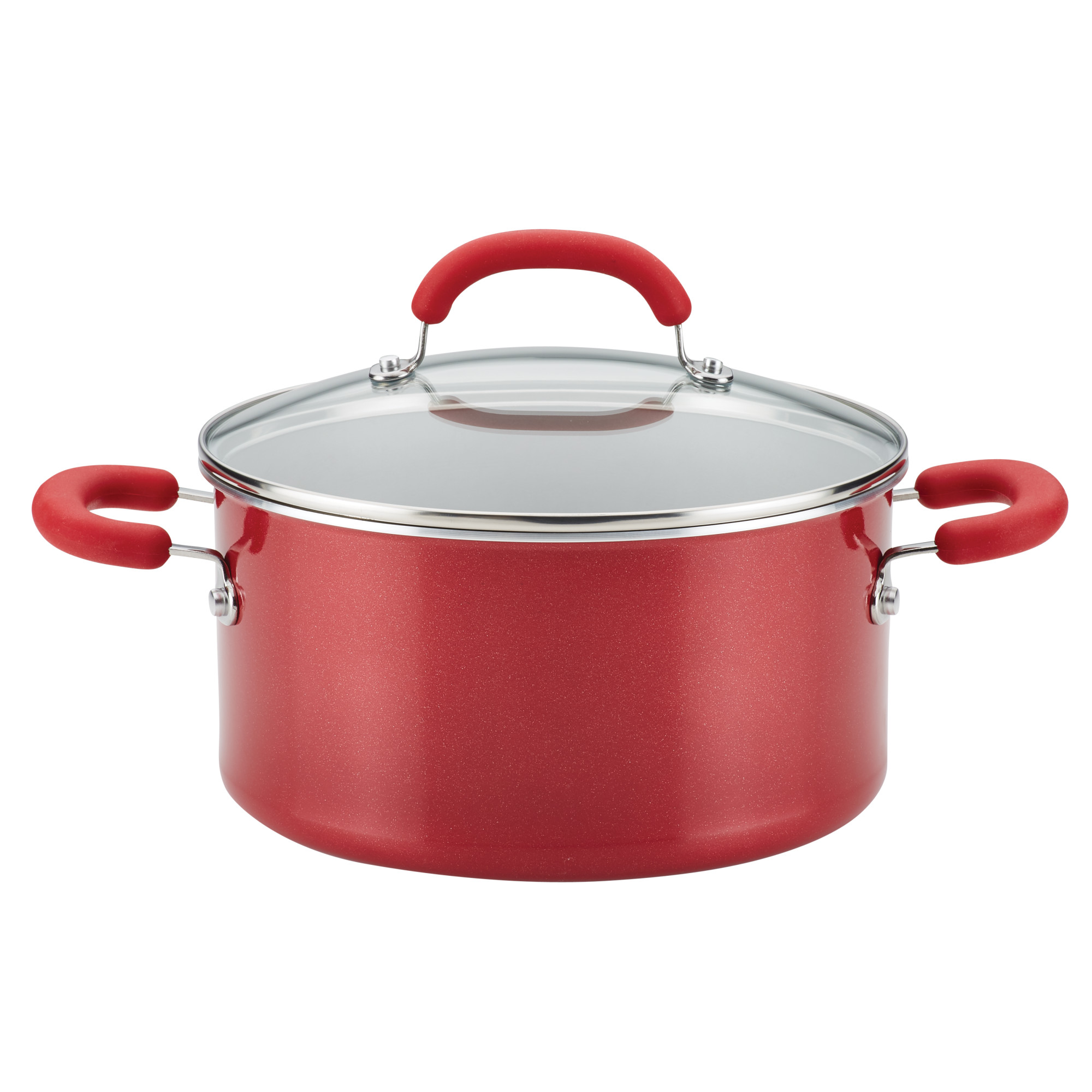 Rachael Ray 6 Qt Create Delicious Aluminum Nonstick Stockpot, Red ...