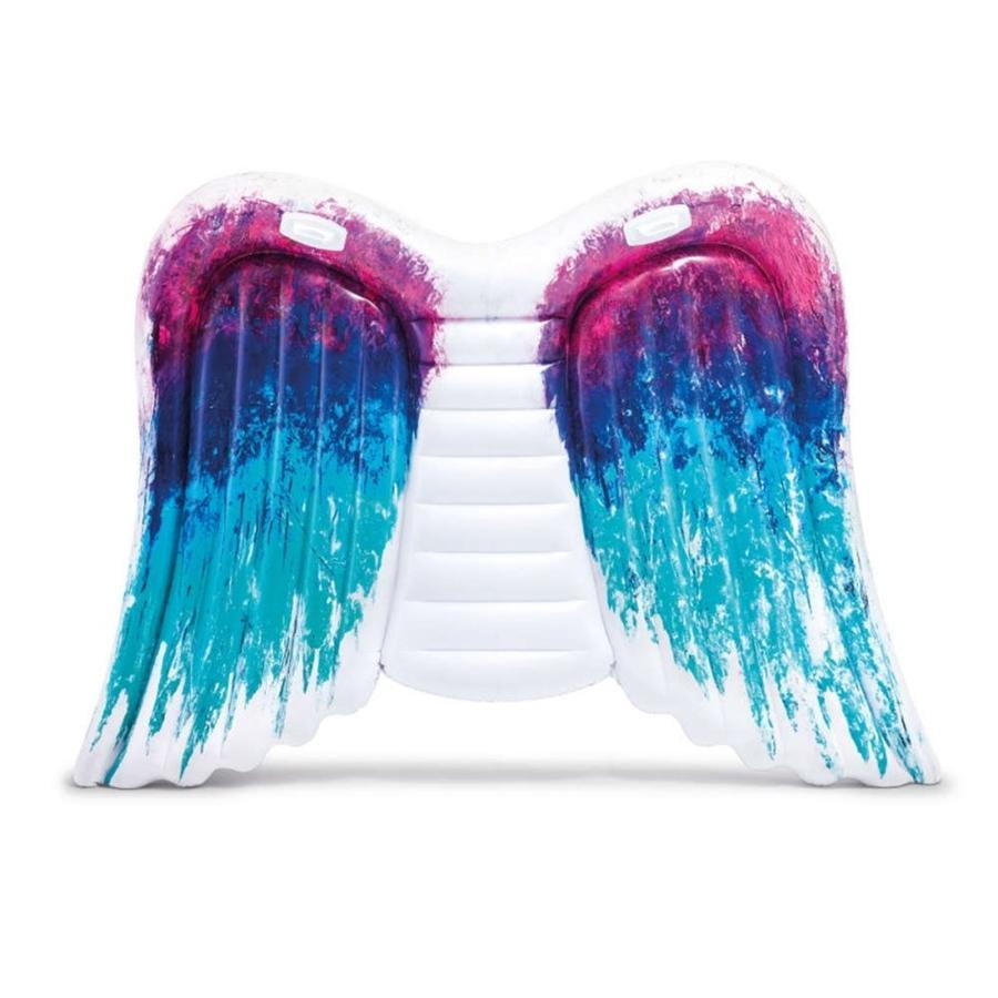 Intex - Angel Wings Inflatable Pool Mattress  85  x 61  x 8   Pink and Blue
