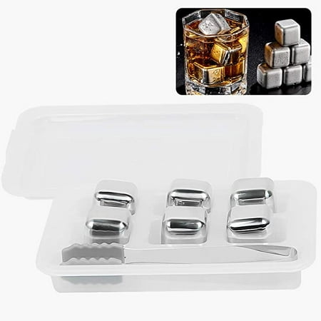 Whisky Ice Cube Stones, Stainless Steel Reusable Ice Cubes Stainless ...