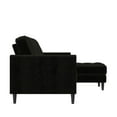 CosmoLiving Strummer Reversible Sectional Sofa Couch, Black Velvet ...