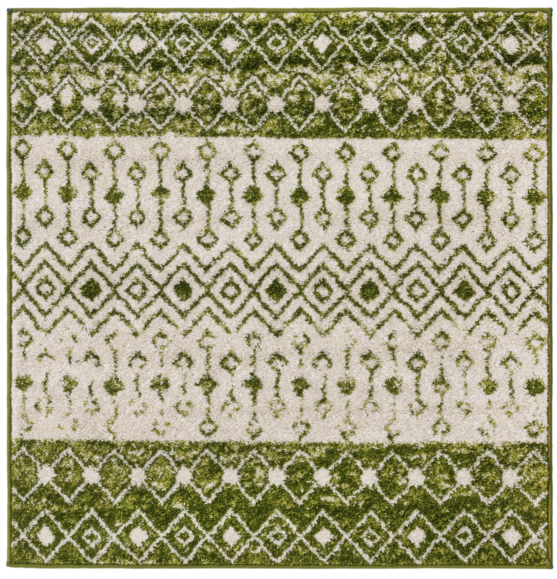 Rugs.com Moroccan Trellis Collection Rug – 4 Ft Square Ivory Green ...
