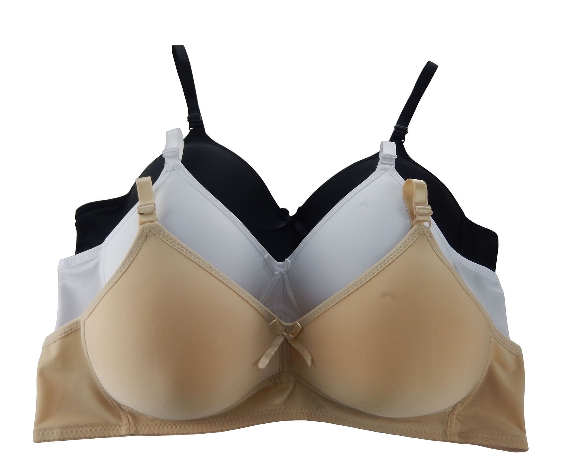 Pink Women Bras 6 Pack Of Basic No Wire Free Wireless Bra B Cup C Cup