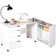 South Shore Crea Sewing Craft Table on Wheels, White - Walmart.com
