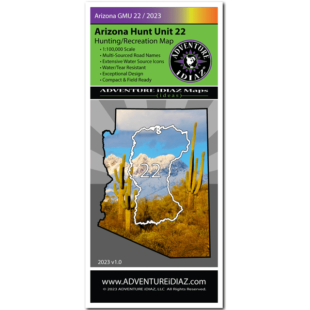 ADVENTURE iDIAZ - Arizona Hunt Unit 22 Map - Hiking, Hunting ...
