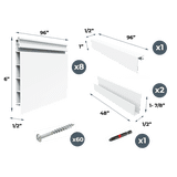 CrownWall Slatwall System: PVC Garage Organizer Wall Mount, 8’ x 4 ...