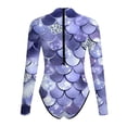 Aihuaihua Fish Scale 3D Digital One Piece Swimsuits Women Long Sleeve ...