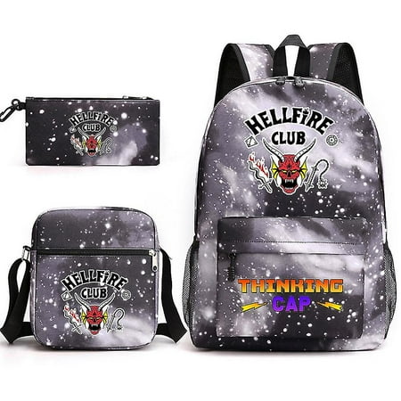 Stranger Things Hellfire Club Backpack Three-piece Set School Bag ...