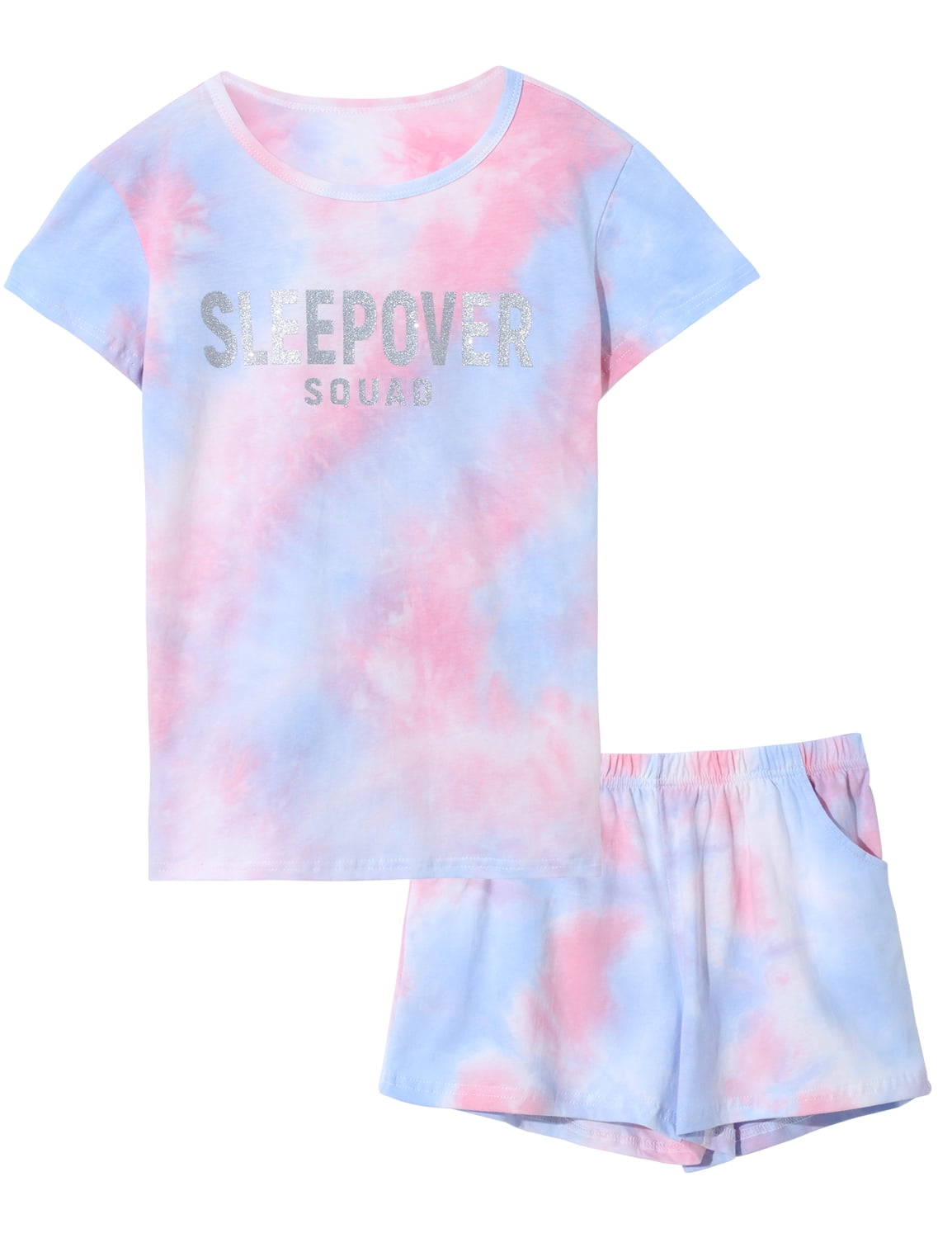 Beezizac 2-Piece Girls Pajama Set Summer Sleepover Tie Dye Short PJS ...