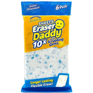 Scrub Daddy Kitchen Cleaning Scrubber - Eraser Daddy 10x Sheets, White ...