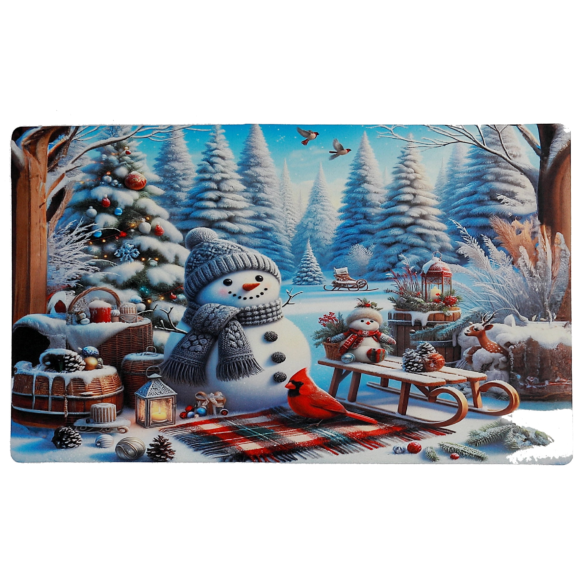 Click here for Ih Casadécor Printed Rubber Mat (Snowman With Sled... prices