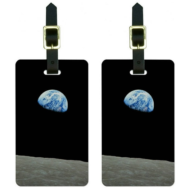 Earth Rising Over Lunar Moon Surface Horizon Luggage Tags Suitcase ID ...