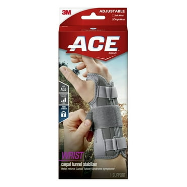 ACE™ Brand Reversible Splint Wrist Brace, Adjustable, Gray (Pack of 2 ...