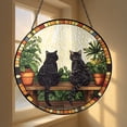 Cat and Poppy Flower Acrylic Window Hanging – Decorative Home Art ...