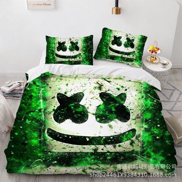 Three-piece DJ Marshmallow Bedding Set, Soft Microfiber, 3D Printed ...