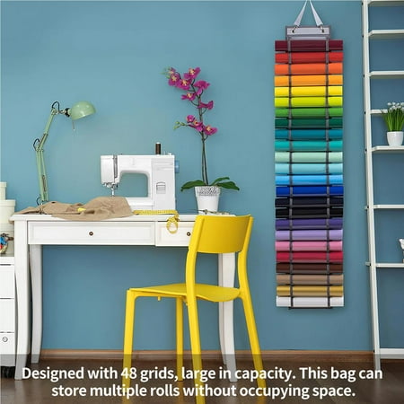 48 Grids Transparent Vinyl Roll Holder Space Vinyl Paper Storage Saving ...