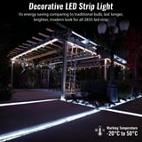 WYZworks 480LEDs 25ft Cool White 16-Mode Flat LED Outside Strip Lights, SMD 2835, Waterproof ...