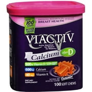 VIACTIV Calcium Plus D, Soft Chews, Caramel 100 EA (Pack of 4 ...