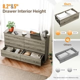 Ktaxon 6 Drawer Double Dresser Wood Dresser Storage Cabinet Drawer ...