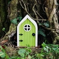GRNSHTS Miniature Wooden Fairy Doors, Fairies Sleeping Door Tree Statues, Wooden Elf Gnome Tree ...