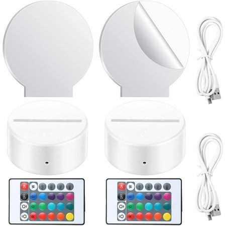 Round Clear Acrylic Sheets and 3D Night LED Light Lamp Bases with ...