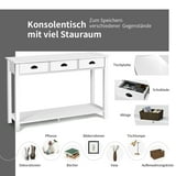 "Costway Compact 47"" White Console Table with Storage Drawers, Shelf ...