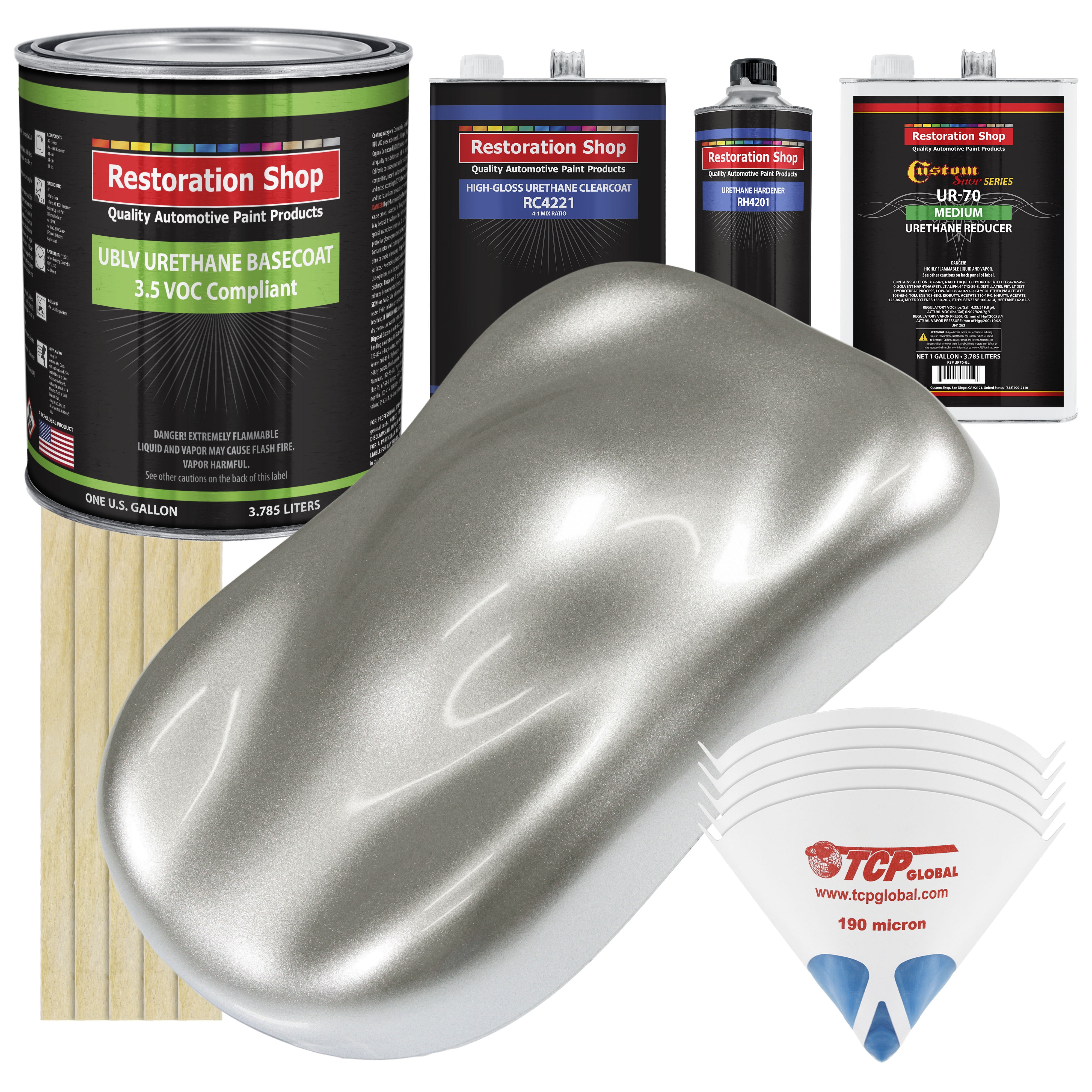 Brilliant Silver Firemist Gallon Kit Low VOC URETHANE BASECOAT Auto ...