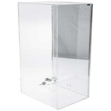 Plymor Clear Acrylic Display Case with Black Base (Mirror Back), 12" W ...