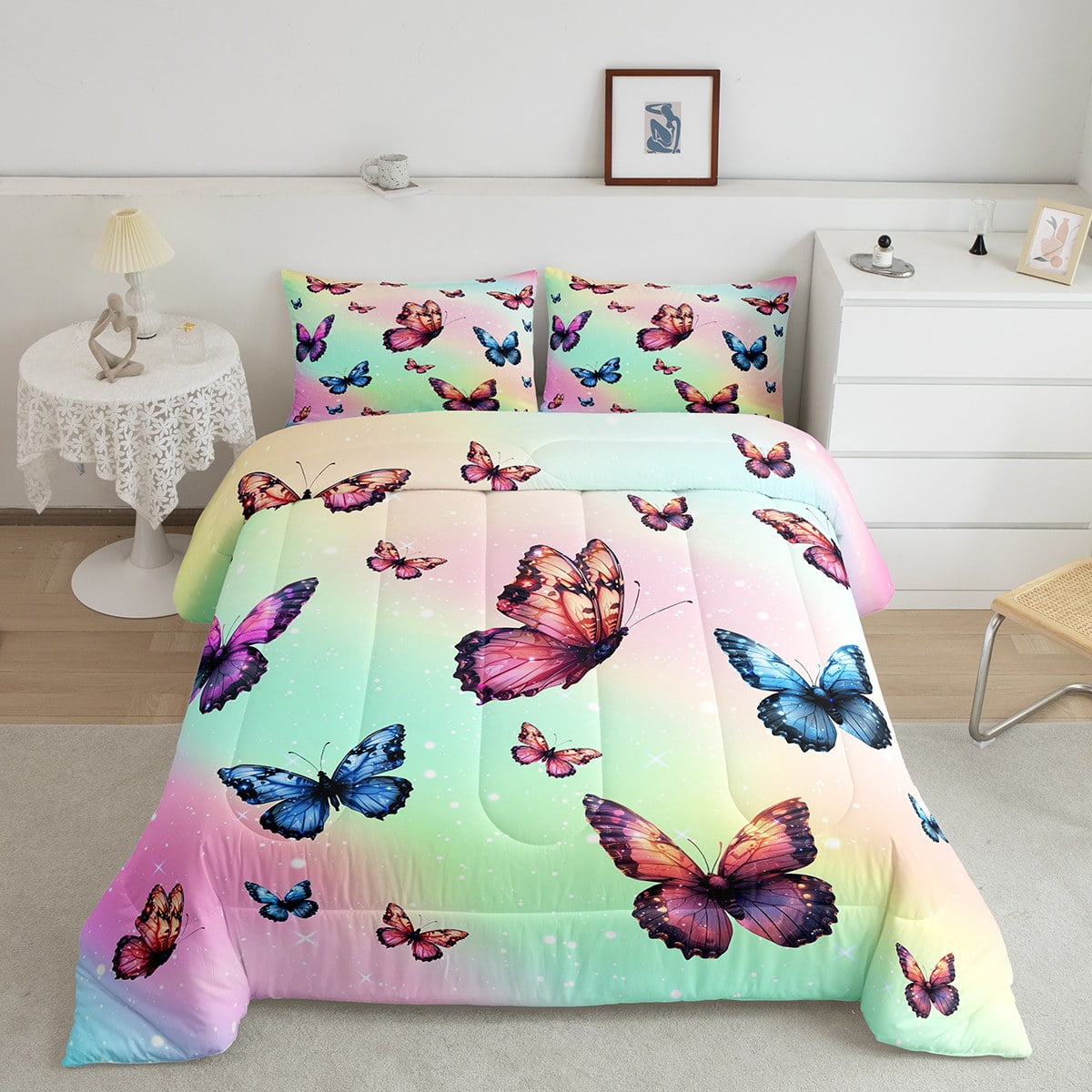 Click here for Erosebridal Colorful Butterfly Bedding Twin Comfor... prices