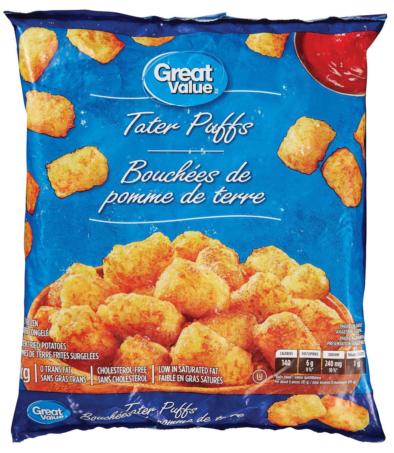 Great Value Tater Puffs, Frozen Fried Potatoes, 1 kg - Walmart.ca