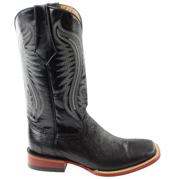 Ferrini Lizard Belly Square Toe Mens Western Cowboy Boots Mid Calf ...