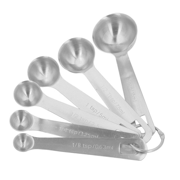 Premium Heavy Duty Stainless Steel Measuring Spoons, Set Of 6, Metric ...