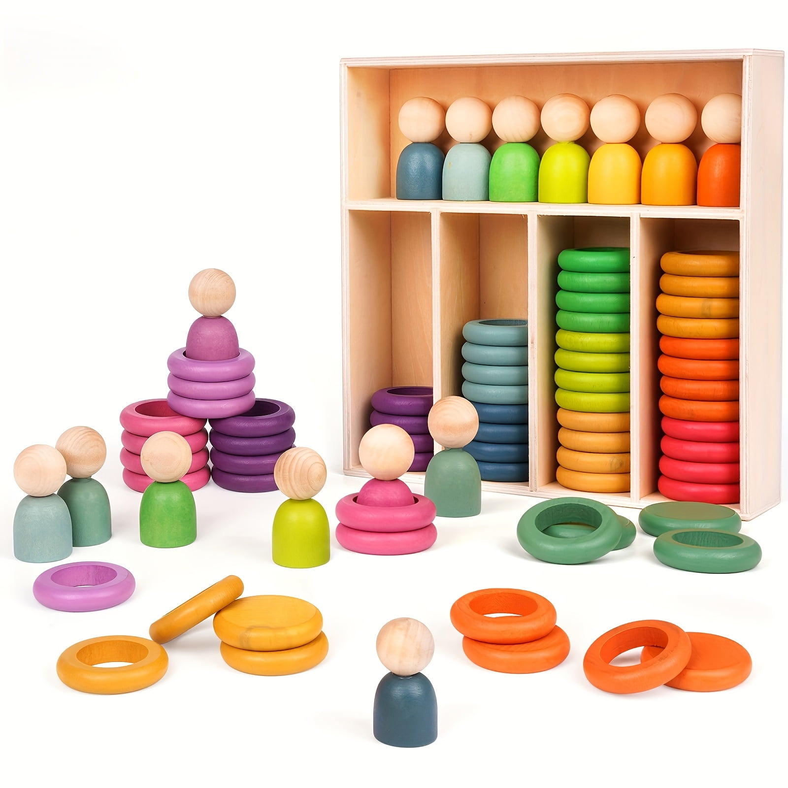 Click here for Leeyneer Toys Wooden Color Sorting Stacking Rings... prices