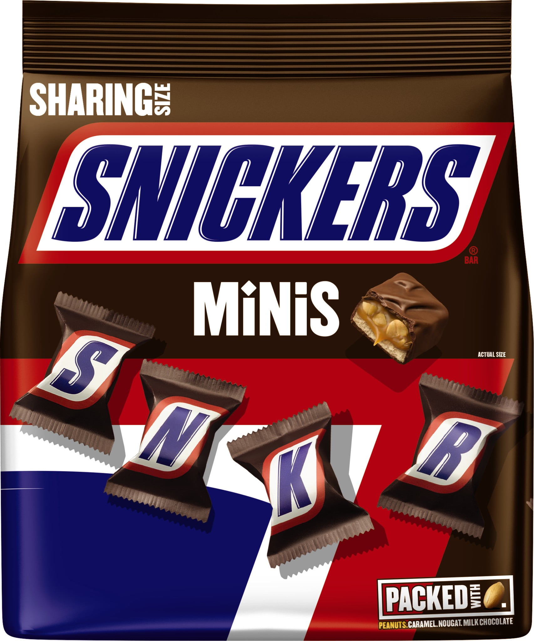 SNICKERS Minis Size Chocolate Bars Candy Bag, 9.7 Oz. - Walmart.com