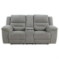 Gilo Manual Recliner Loveseat- 81 Inch Light Gray- Pillow Top Armrests ...
