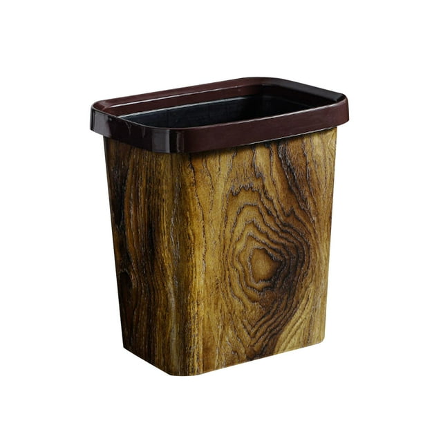 Waste Bin Decorative Waste Dustbin Imitation Wood Grain for Living Room ...