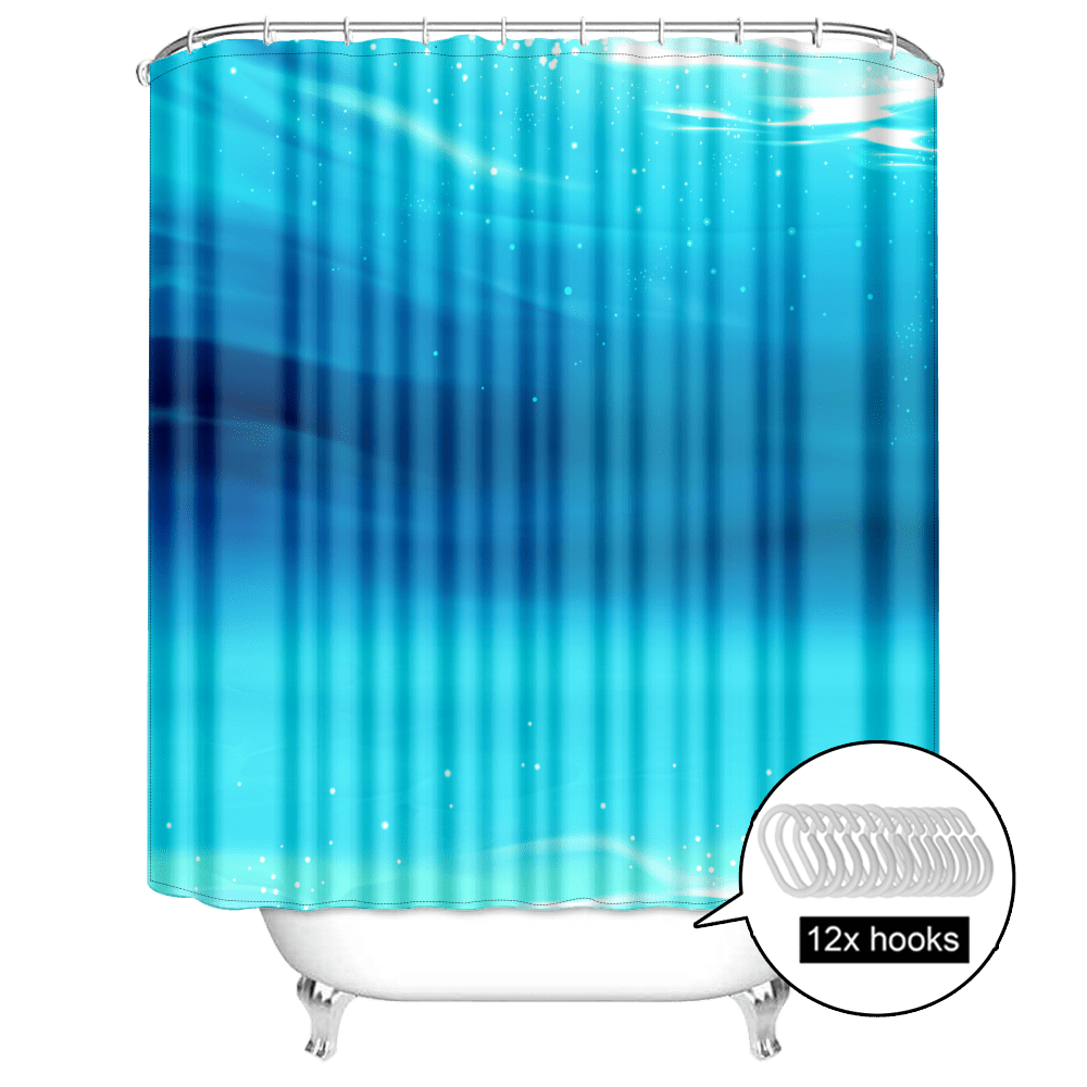 Ocean Water Waves Blue Shower Curtains For Winter Bath Bathroom Decors Home Fabric Waterproof