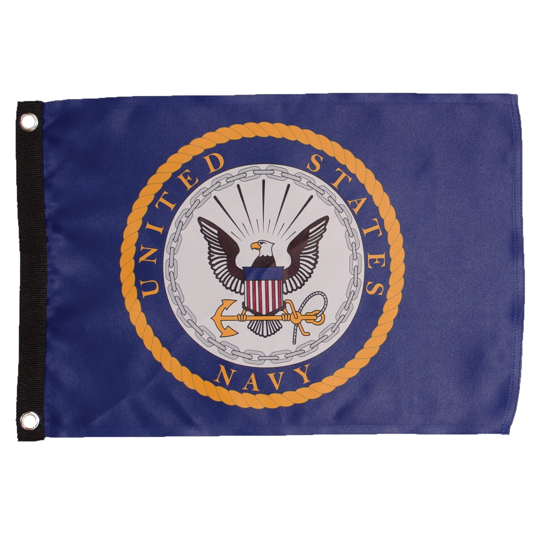 In the Breeze 3655 — U.S. Navy Emblem Lustre Grommet Flag, 12 by 18 ...