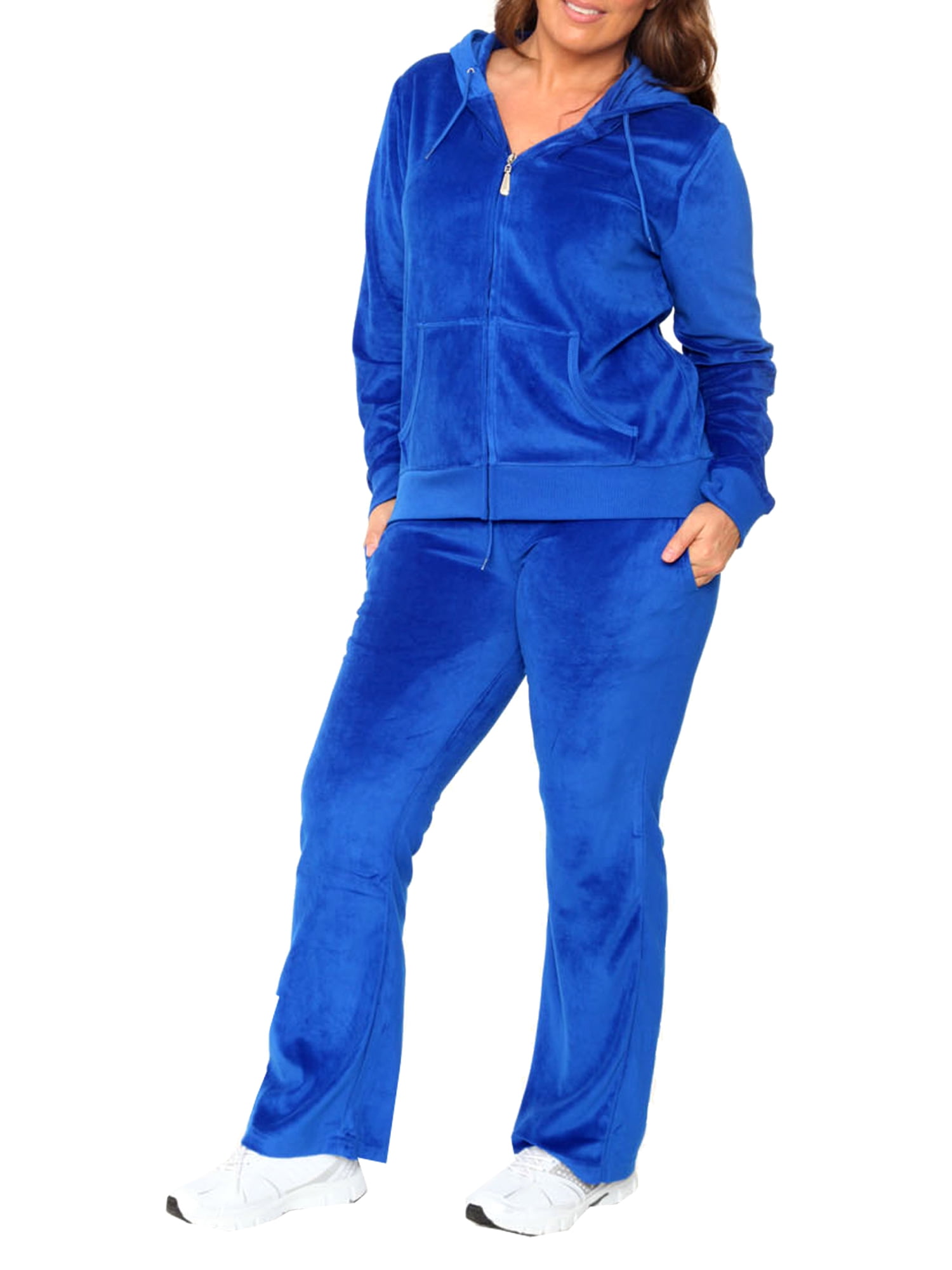 Universal PS2828-08-2XL Velour 2 Piece Womens Plus Size Set, Royal ...