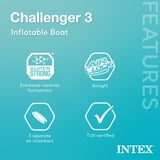 Intex Challenger 3 Inflatable Raft, Open Box, Includes Pump, Oars, PVC ...