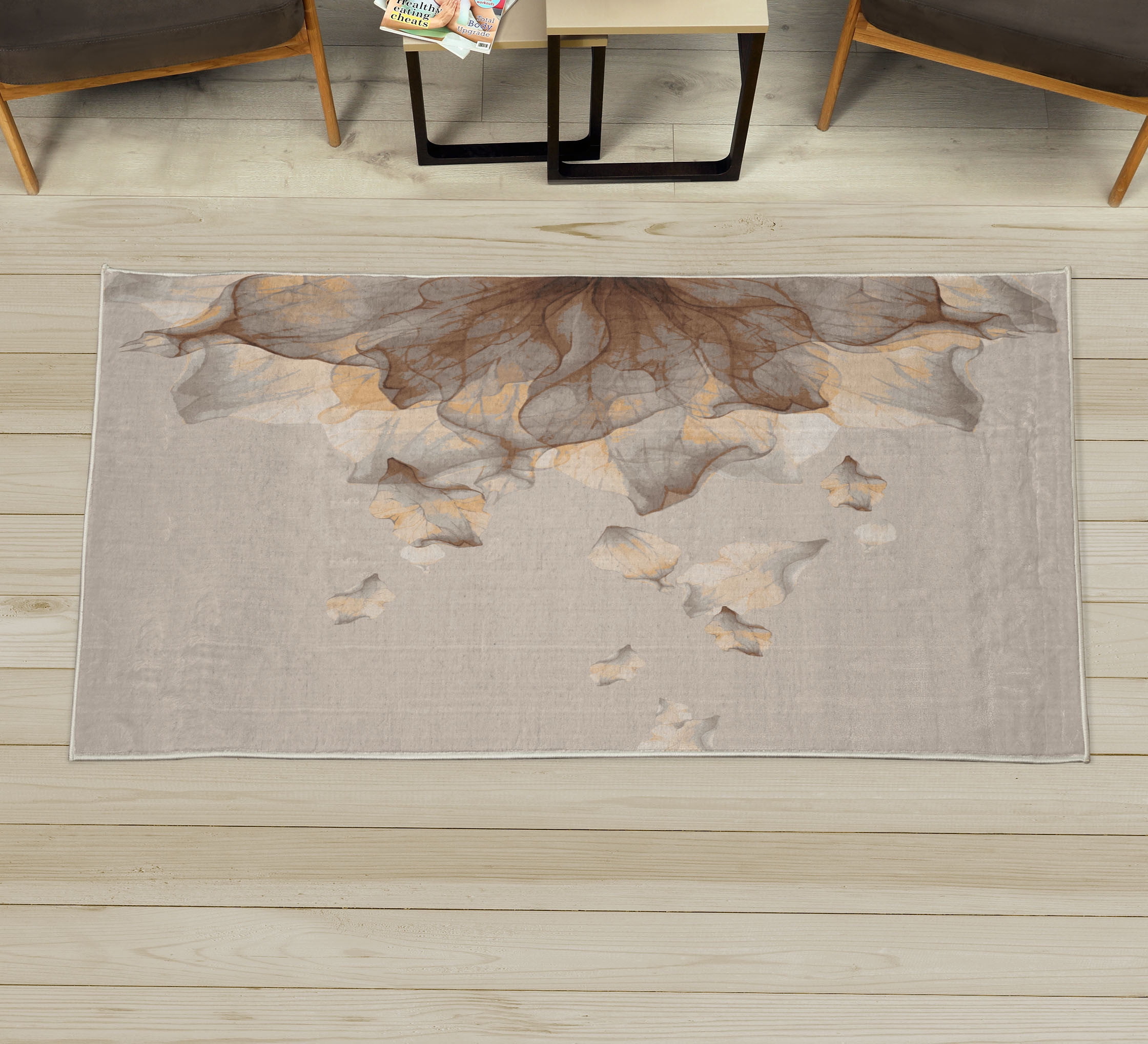 Flower Decorative Rug, Abstract Themed Modern Futuristic Image with ...