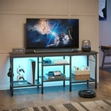 pinmoco TV Stand for TVs up to 55 Inch with LED Lights Open Storage ...
