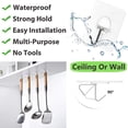 Adhesive wall hook, 13-pound heavy-duty no-drilling transparent ...