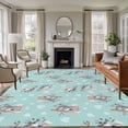 Cute Koala Area Rug 5x8 Washable Rug Non Slip Funny Animals Leaves ...